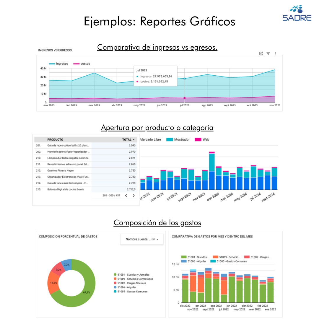 Reportes e informes personalizados de la gestión de su empresa - Sadre